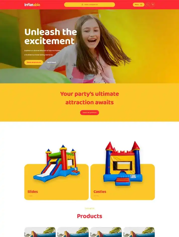 Play Theme - Inflatable Rental Website Template - Booqable